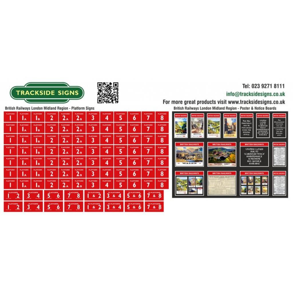 London Midland Region Platform Numbers and Posterboards - OO Gauge