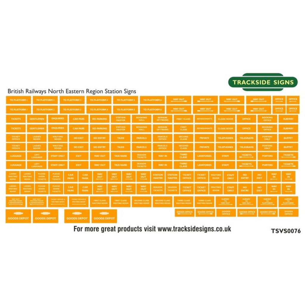 British Railways North Eastern Region General Station Signs - N Gauge