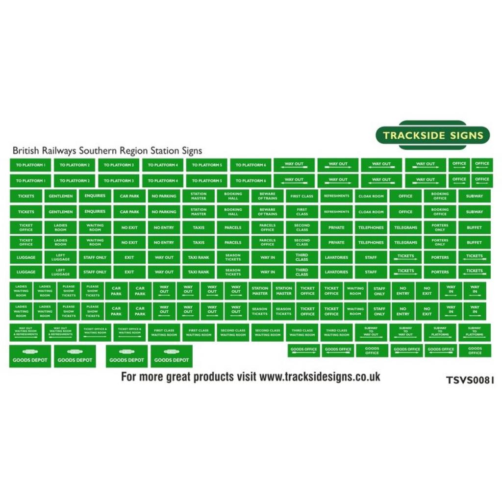 British Railways Southern Region General Station Signs - N Gauge
