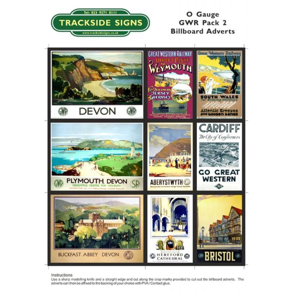 GWR Billboard Sheet- Pack 2 - O Gauge (7mm)
