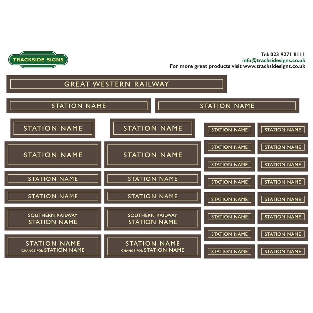 GWR - Full Station Sign Set - O Gauge | Model Railway Signs | Trackside ...