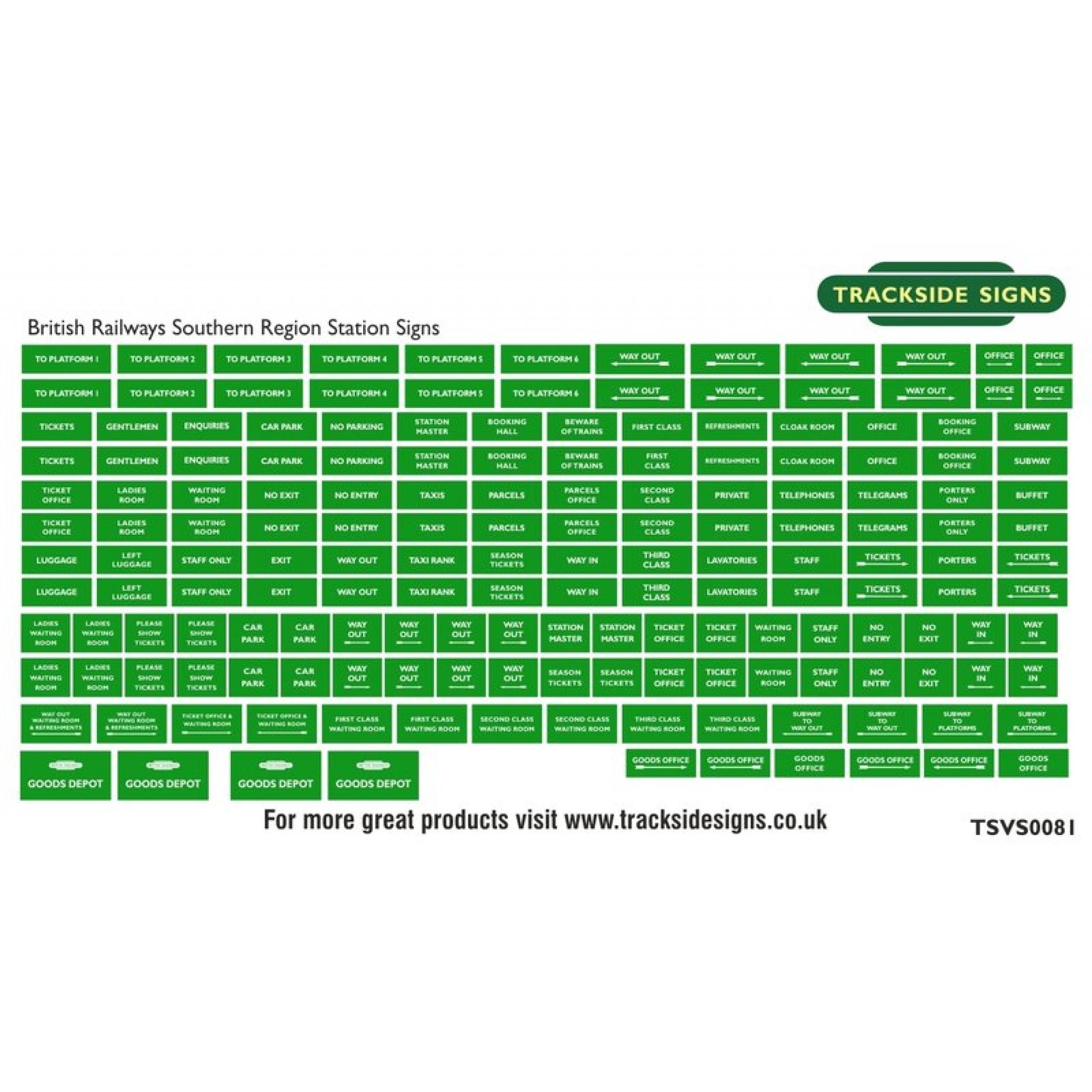 British Railways Southern Region General Station Signs - N Gauge