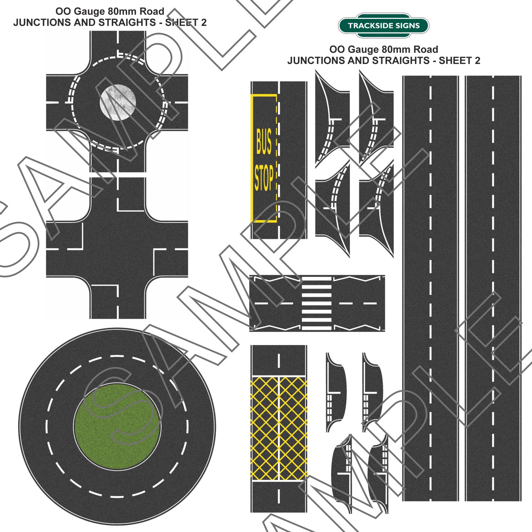 OO Gauge 80mm Junctions and& Straight Road | Trackside Signs